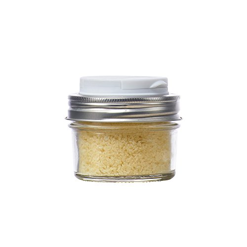 Jarware Spice Lids for Regular Mouth Mason Jars, Set of 2, Black and White