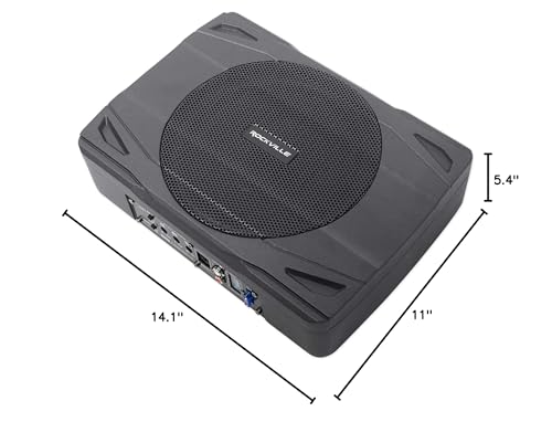 Rockville SS8P 400 Watt Slim Under-Seat Powered Car/Truck Subwoofer Sub+Amp Kit Black