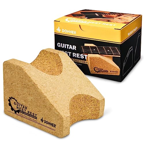 Donner Guitar Neck Rest Cradle, Guitar Bench Neck Support Pillow for String Changing, Repair Cleaning Care Tool for Guitar Workstation