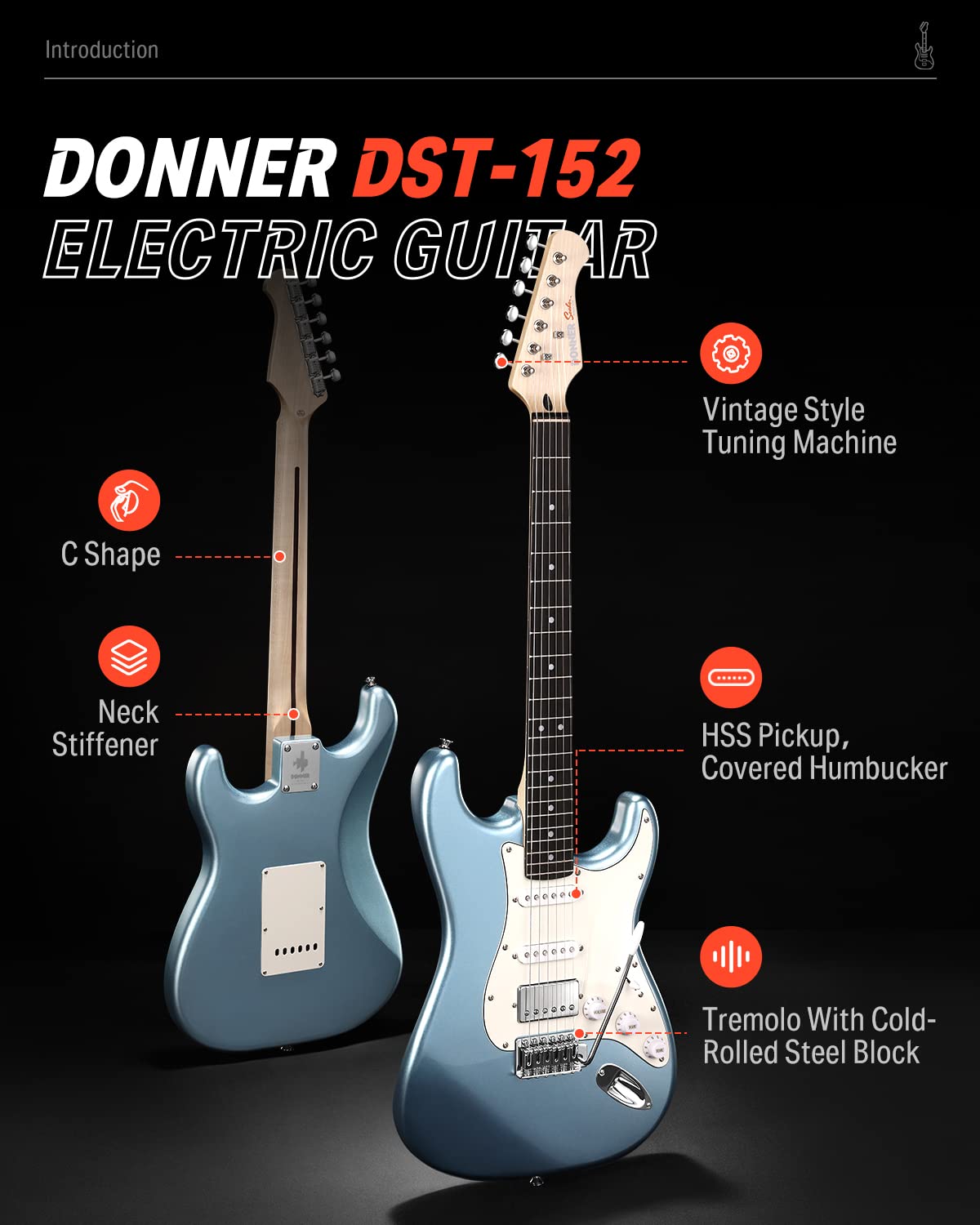 Donner Guitar Neck Rest Cradle,Donner DST-152R Electric Guitar