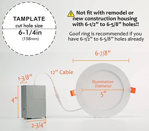 CLOUDY BAY [12 Pack] 6inch Smart Wifi LED Recessed Lighting,RGBCW Color Changing, Compatible with Alexa and Google Home Assistant, No Hub Required,15W 950LM, 2700K-6500K,CRI90+ WET Location,12 Pack