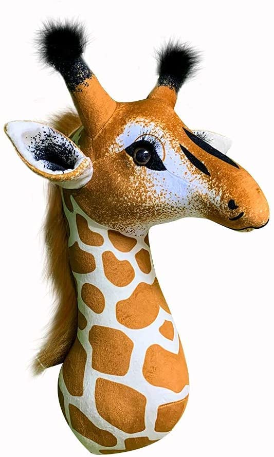 WOKI Jungle Forest Giraffe Stuffed AnimalsWall Mount Giraffe Wall Decoration Girls Room Decor Doll Head Wall Hanging Baby Birthday Gifts Stuffed Animals