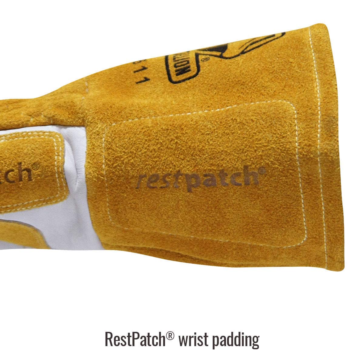 Revco GM1611 Top Grain Leather Cowhide MIG Welding Gloves with Reinforced Palm & Thumb and Index Finger, Seamless Forefinger, 5" Cuff For Extra Protection (Extra Large)
