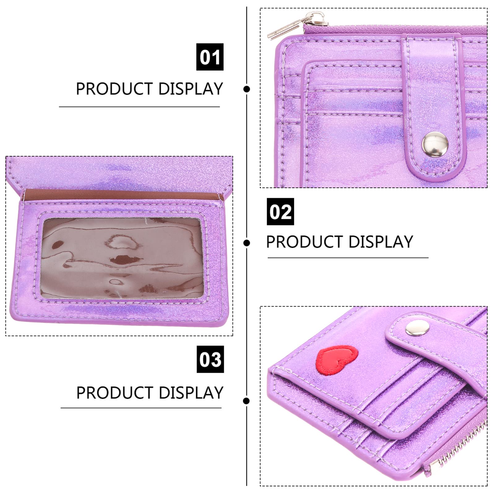 TENDYCOCO Money Clip with ID Window Hologram Card Holder Slim Coin Wallet for Women Girls