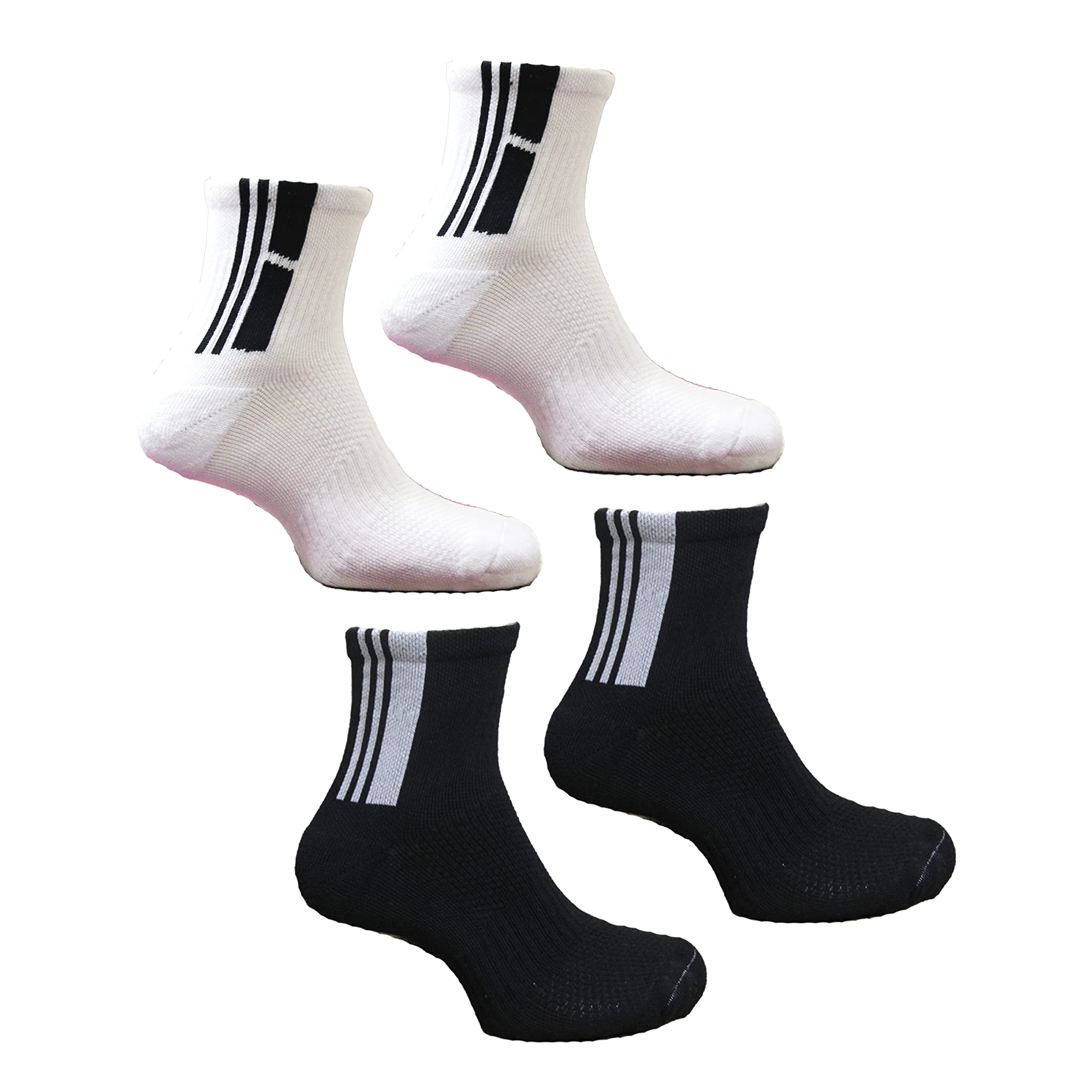 Dontump Ambance unisex (PACK OF 4) black/white luxury full anklet/short leg socks