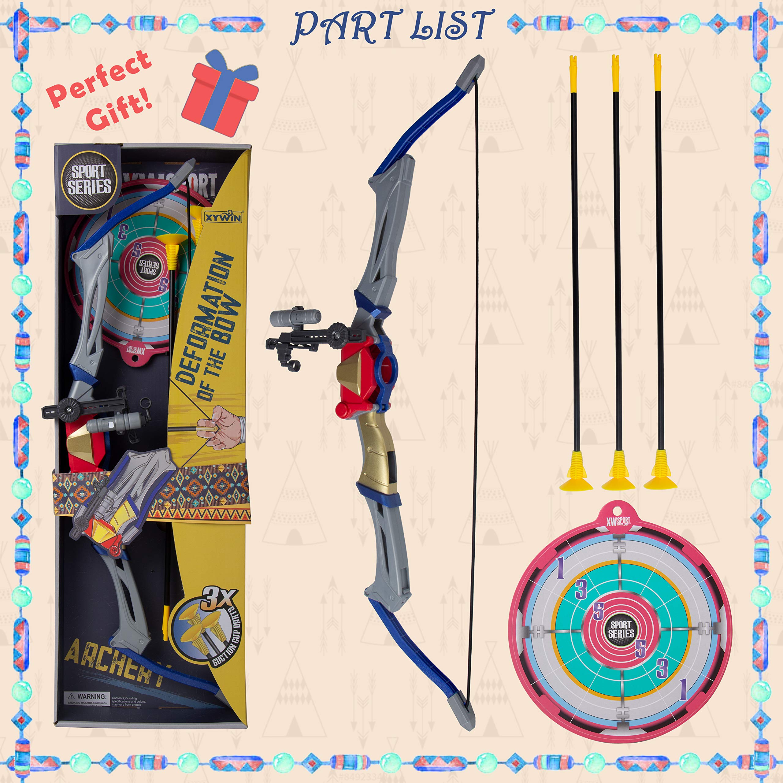 CLOVERCAT 2 Pack Kids Bow and Arrow Set - Kids Archery Shooting Set with Target, Quiver and Suction Cup Arrows