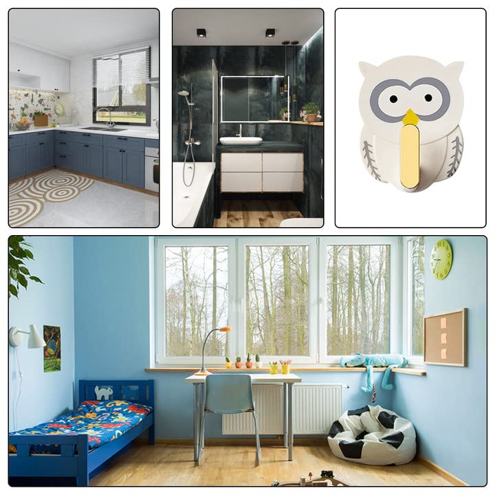 LELEVTXP 4 Pcs Sticky Hooks No Punching Adhesive Hooks Traceless Wall Hangers for General Bathroom Kitchen