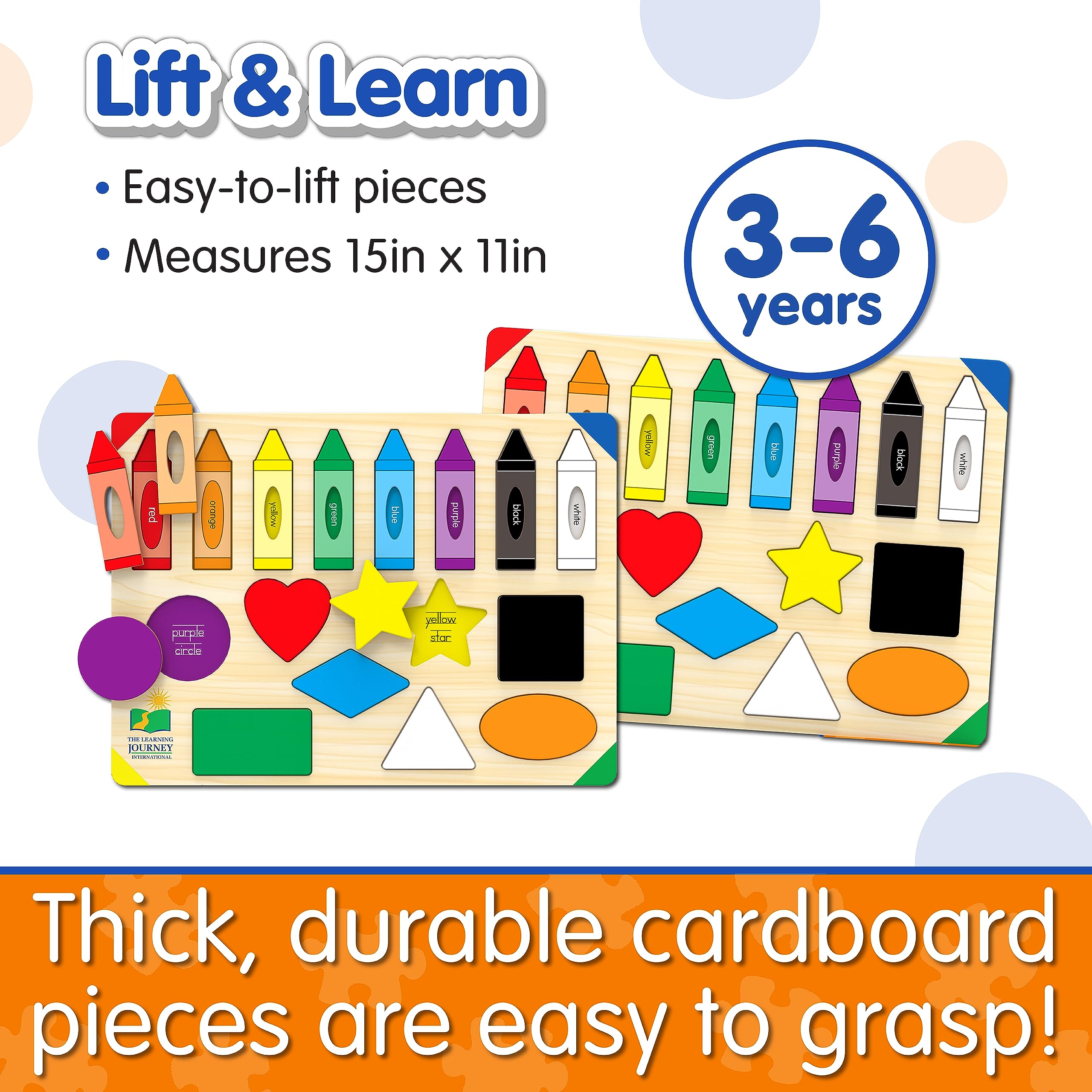 The Learning Journey: Lift & Learn Puzzle Colors & Shapes β Preschool Toys & Activities for Children Ages 3 and Up β Award Winning Educational Toy