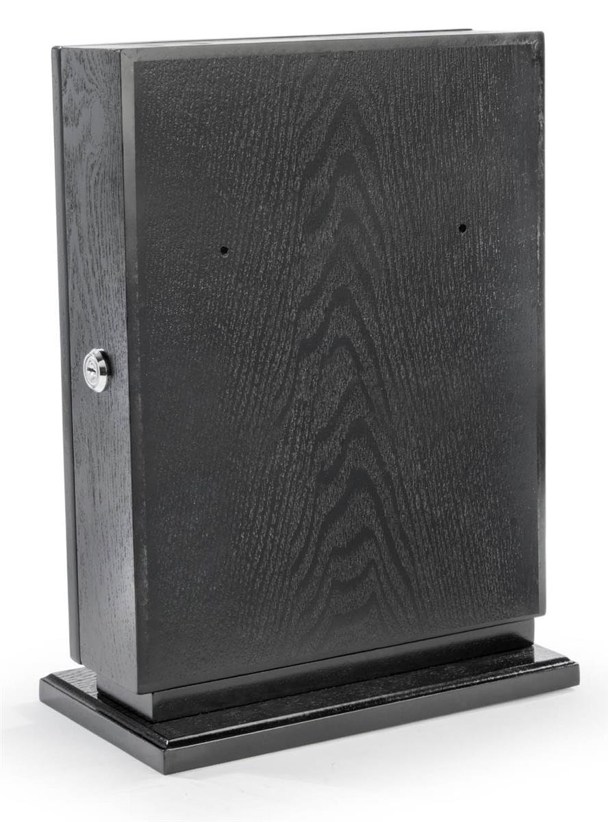 Displays2go Genuine Wood Suggestion Boxes, with Pen, Locking Door, 2 Slots - Choose Oak, Mahogany, or Black