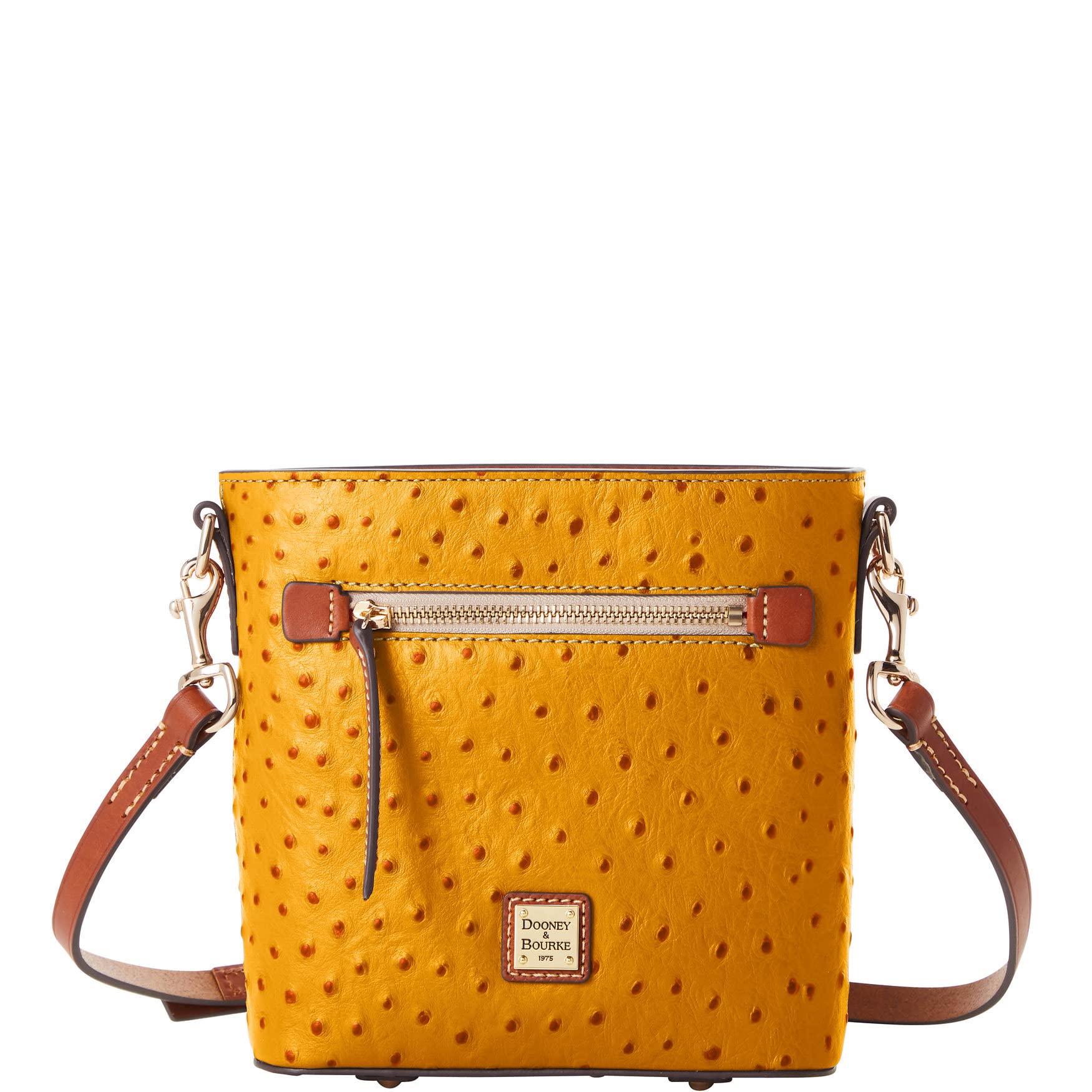 Dooney & Bourke Handbag, Ostrich Small Zip Crossbody - Mustard
