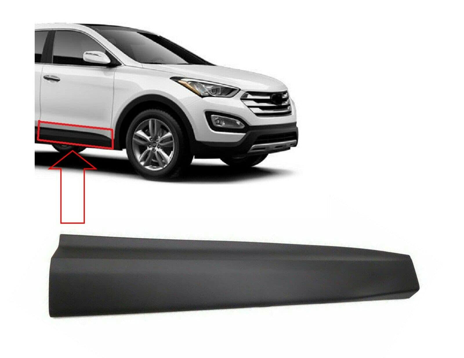 Door Lower Molding/Door Garnish Fit for 13-19 Hyundai Santa Fe XL Sport Front Right Door, Replaces OEM 87722-4Z000, 87722-2W000-CA, 75133