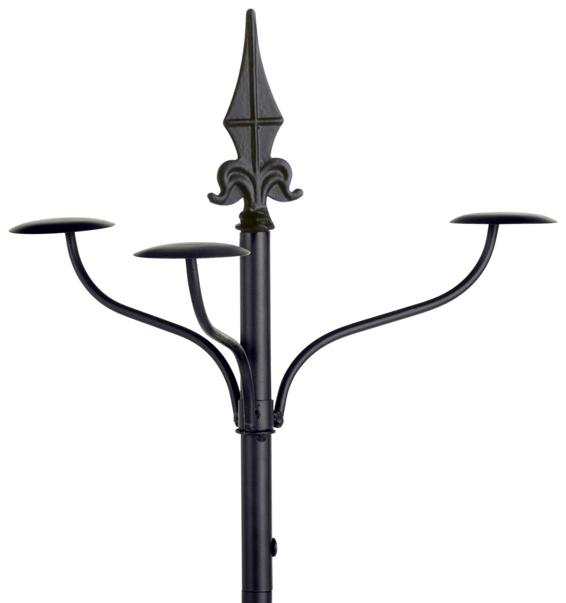Displays2go Wrought Iron Hat and Coat Rack, Rotates, Total of 31 Hooks, Multi-Tiered, Black, 73" H x 20" W x 20" D