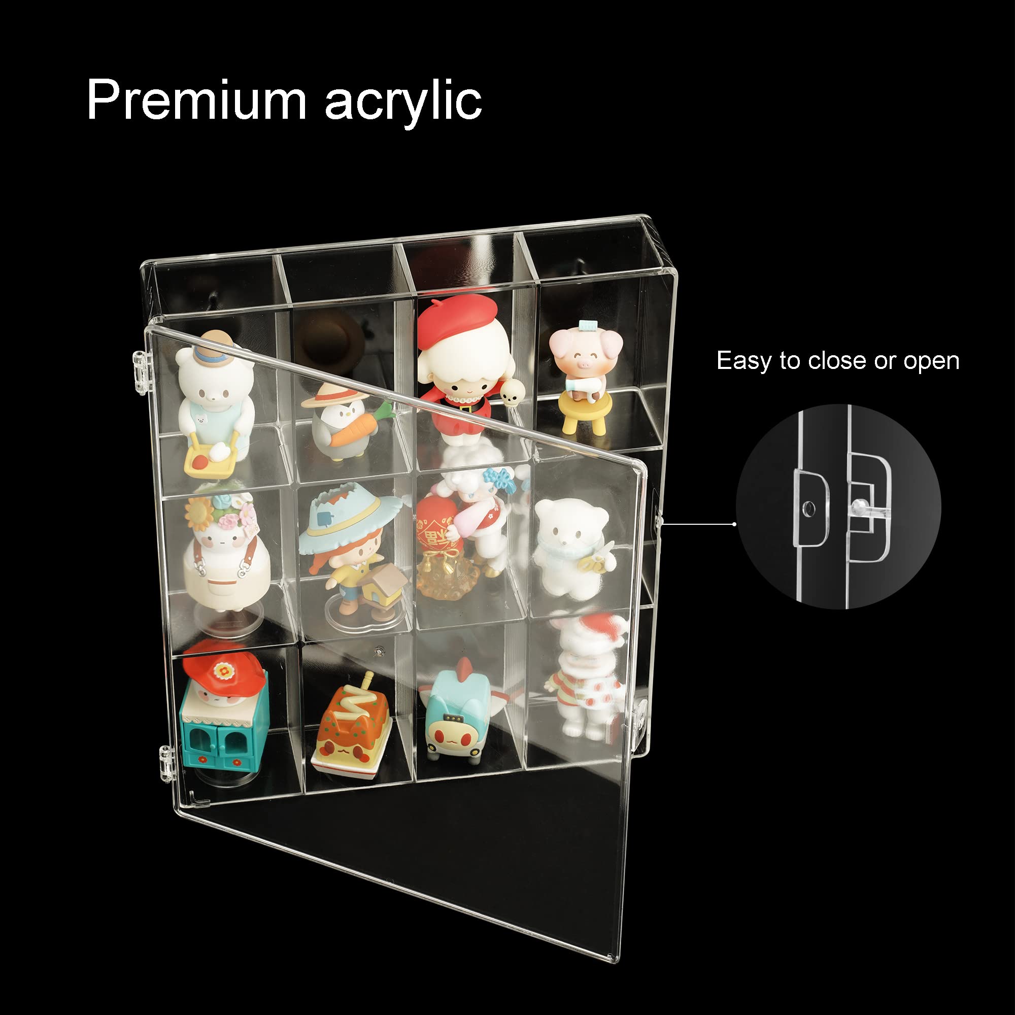 Door-Mounted Mini Funko Pop Figures Case, Acrylic Display Case for Mini Funko Pop Figures, Funko Pop Case Storage Organizer, Clear Storage Box Cabinet Organizer for Mini Toys(Rectangular)
