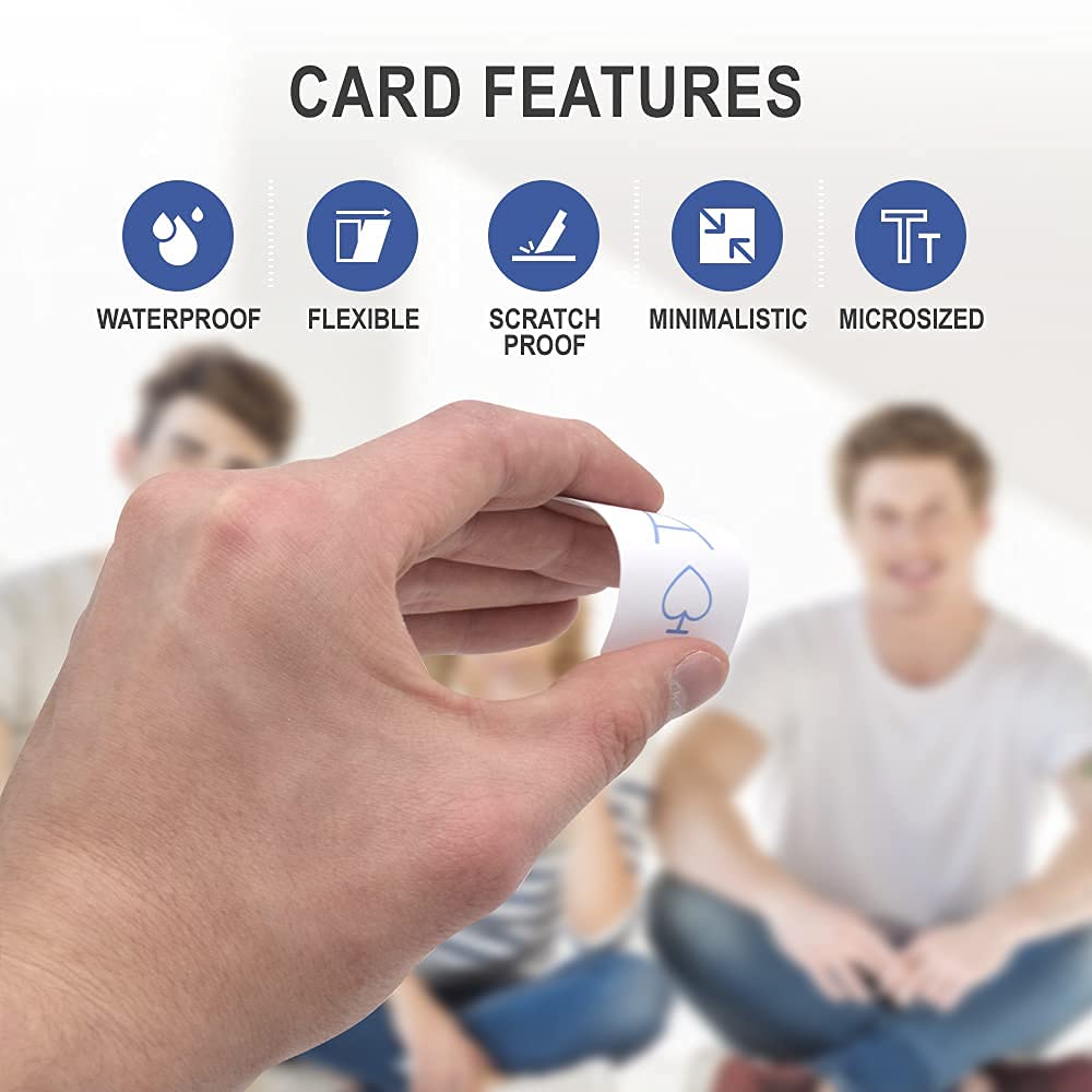 tny 2 - Ultra Mini Waterproof Playing Cards with Custom Plastic Case, Full Card Deck of Cards with Minimalistic Modern Design, Truly Mini Playing Cards for Cardistry, Board Games, Throwing, Casinos