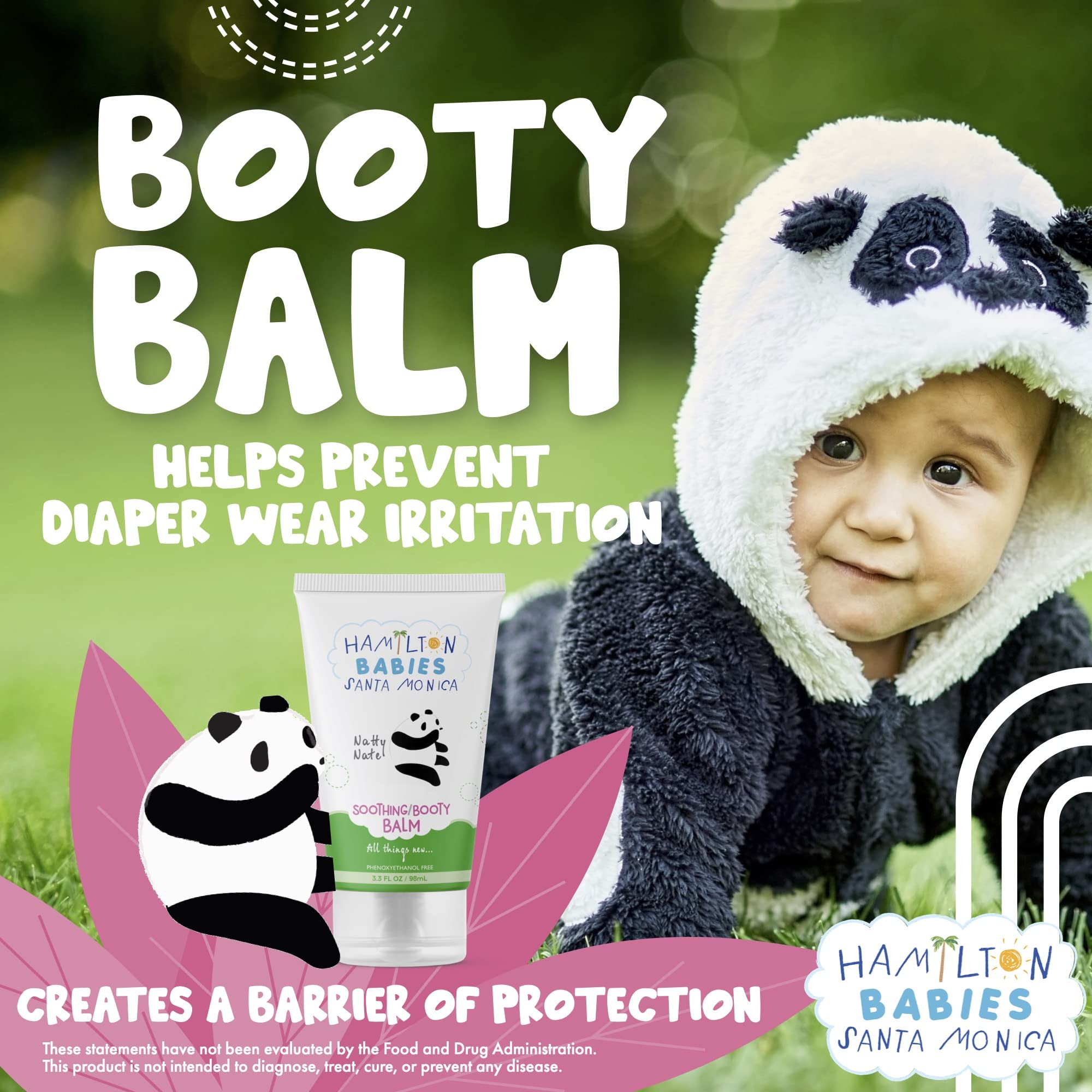 Hamilton Babies: Natty Nate Soothing Booty Balm - Baby Balm- 3.3 fl oz / 98 mL - Natural, Botanical Ingredients, Nourishing, Moisturizing.