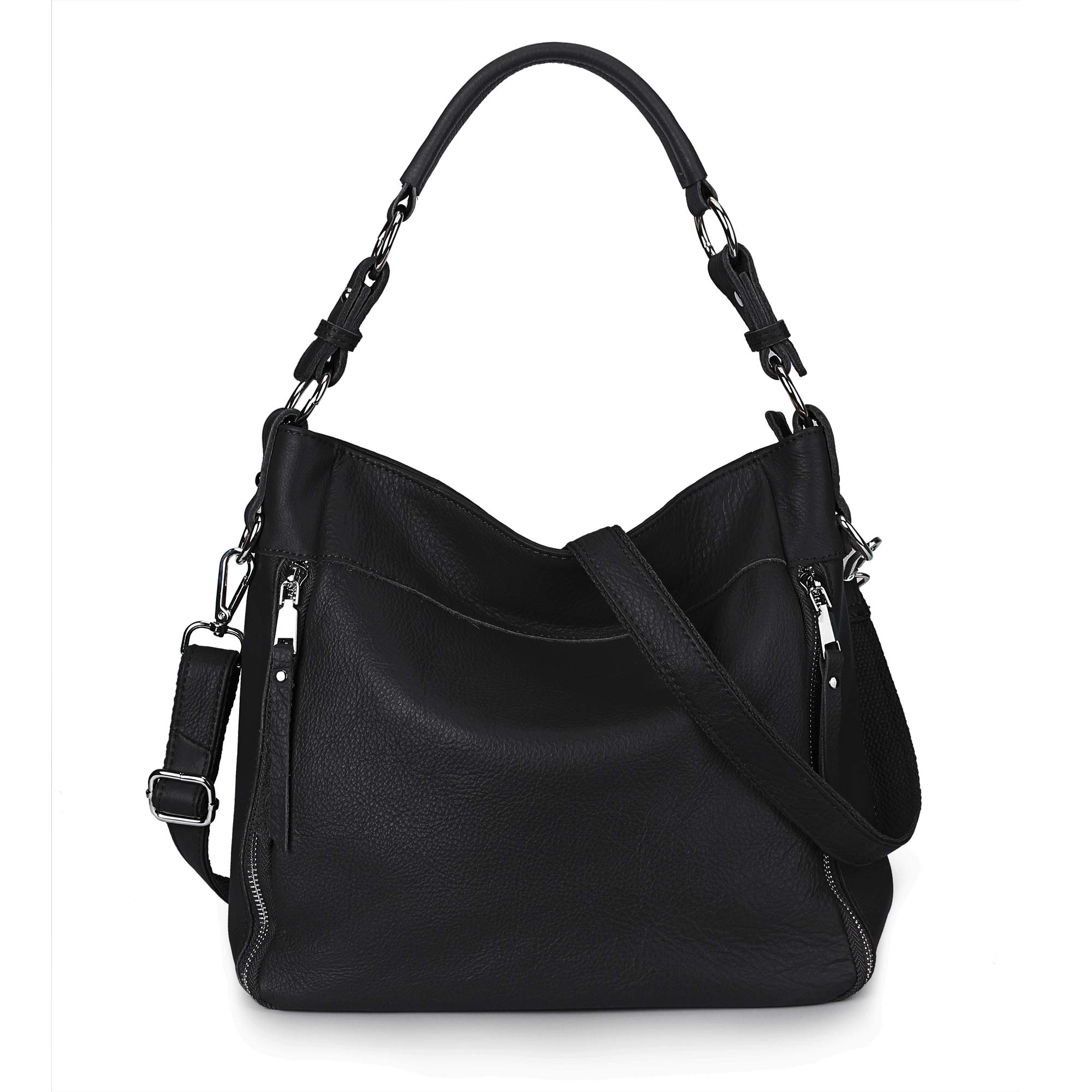 YALUXE Genuine Leather Shoulder Bags Stylish Hobo Handbags Purses Crossbody Bags for Women
