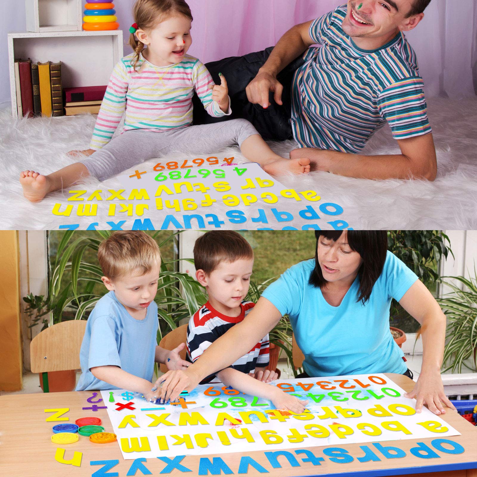 Toddlers Toys Felt-Alphabet Letters Numbers for Preschool Learning Activity with 107 Pieces ABC Upper Lower Case Letters, Numbers Children Felt Wall Sensory Activity Toys