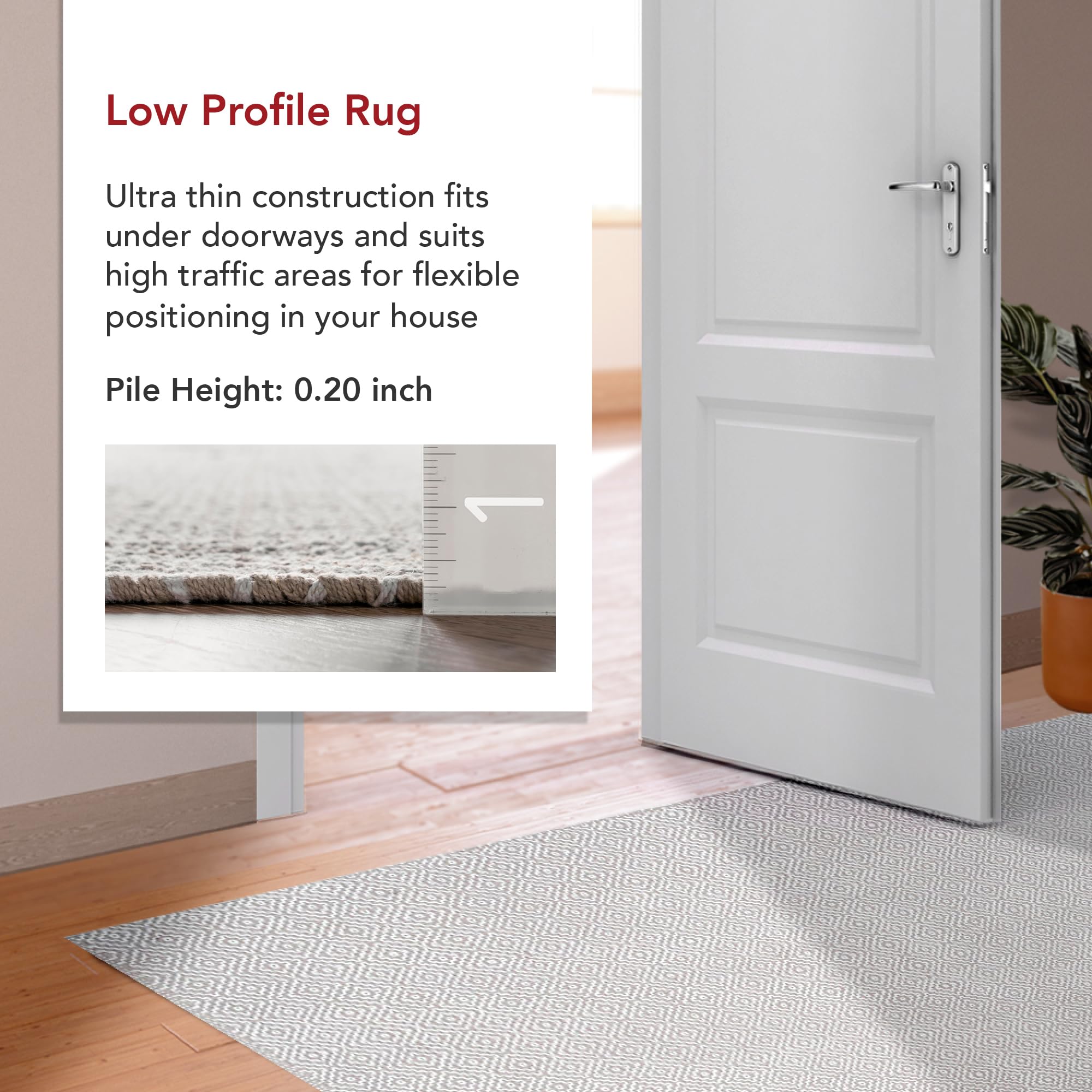 nuLOOM Lorretta Geometric Cotton Runner Rug, 2' 6" x 6', Taupe, Rectangular, 0.2" Thick