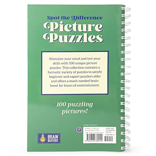 Picture Puzzles: Spot the Difference: More Than 1,000 Differences to Find! Adult Puzzle Book Includes Spiral Bound / Lay Flat Design (Brain Busters)