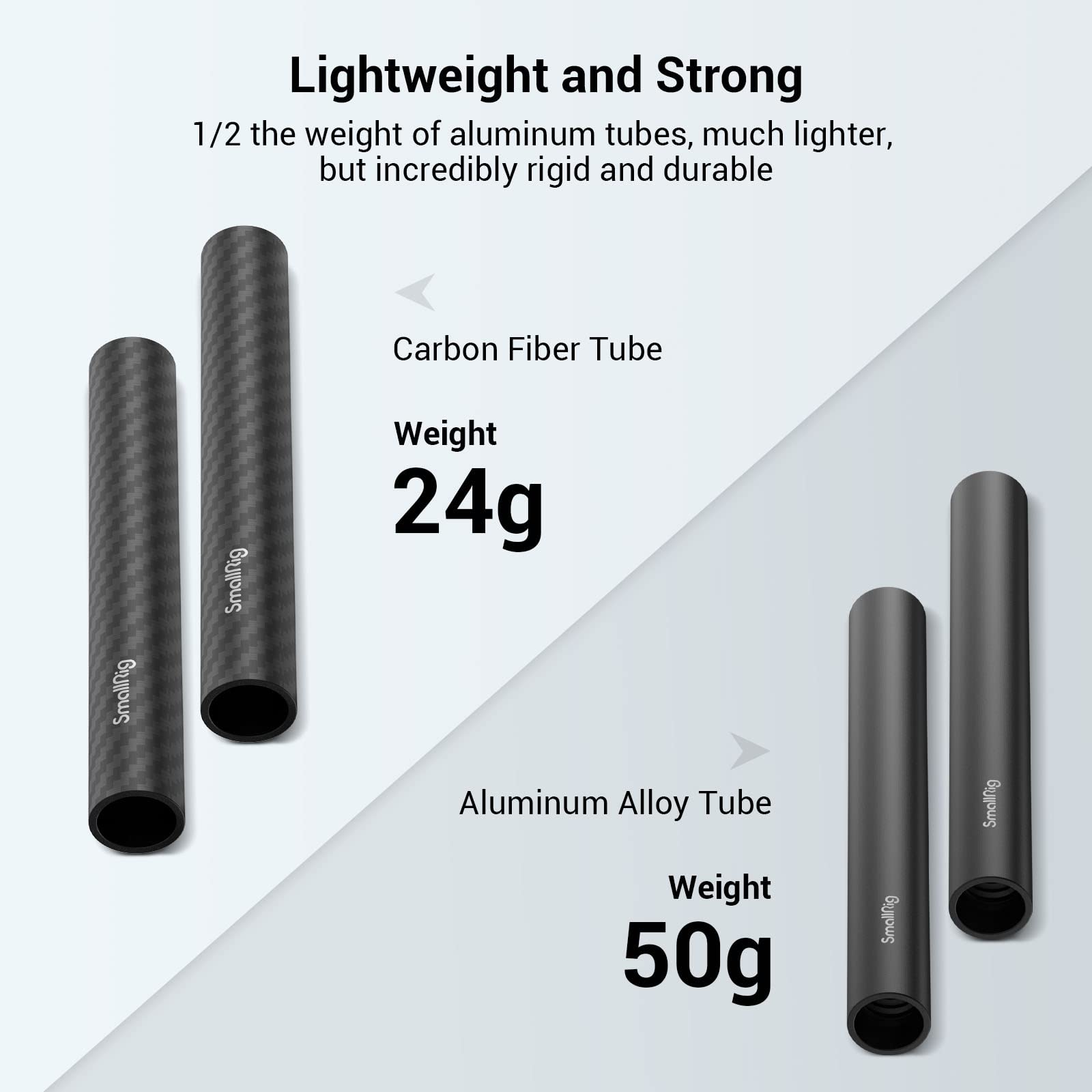 SmallRig 15mm Carbon Fiber Rods (4 Inch) for 15mm Rail Support System - 1871