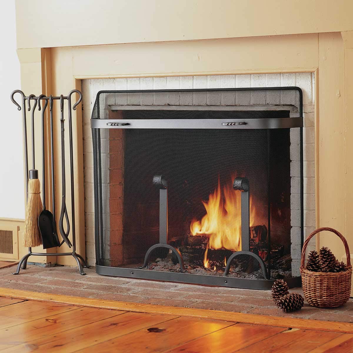 Pilgrim Home and Hearth Pilgrim SGI Series Fireplace Screen Spark Guards, 31 W x 31 H x 6.5" D, Vintage Iron (18371-1)