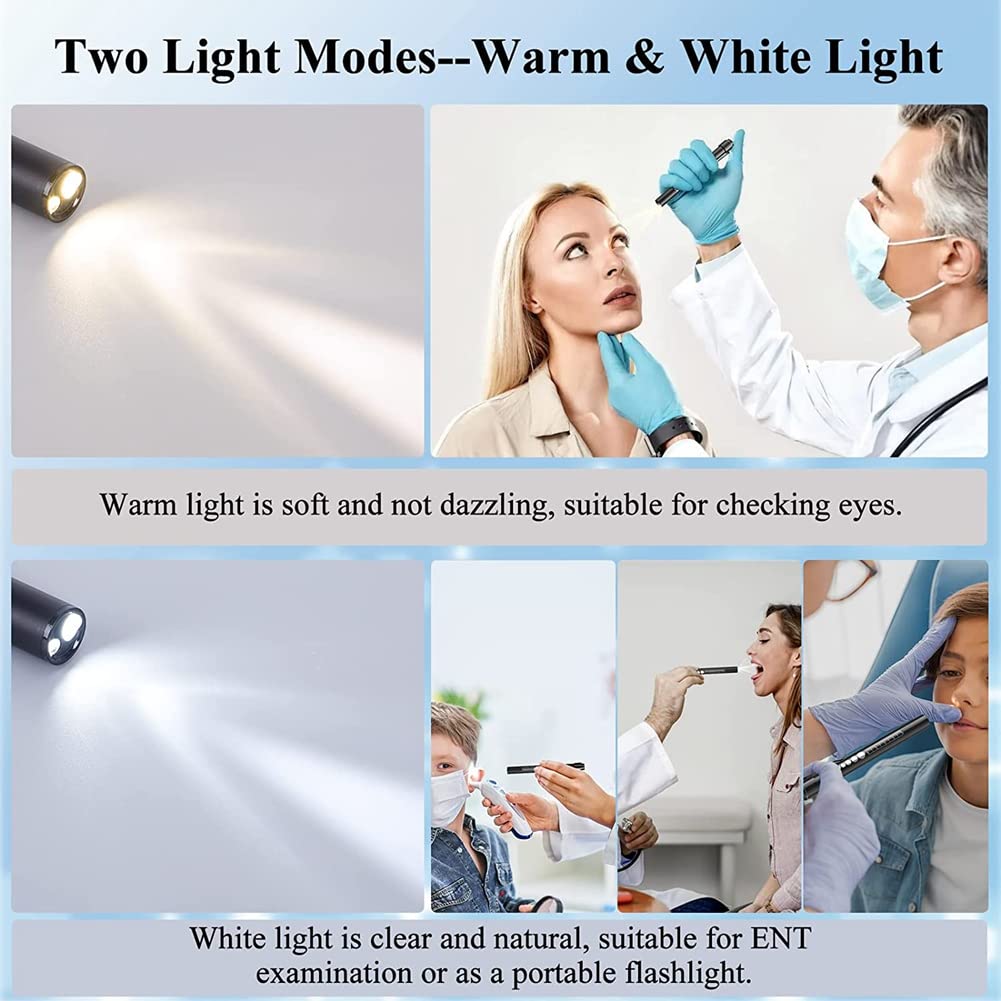 Hlsicnalm Pen Light Rechargeable Pen Light with Pupil Gauge LED Penlights USB Rechargeable Penlight Gifts for Nurses Nursing Student