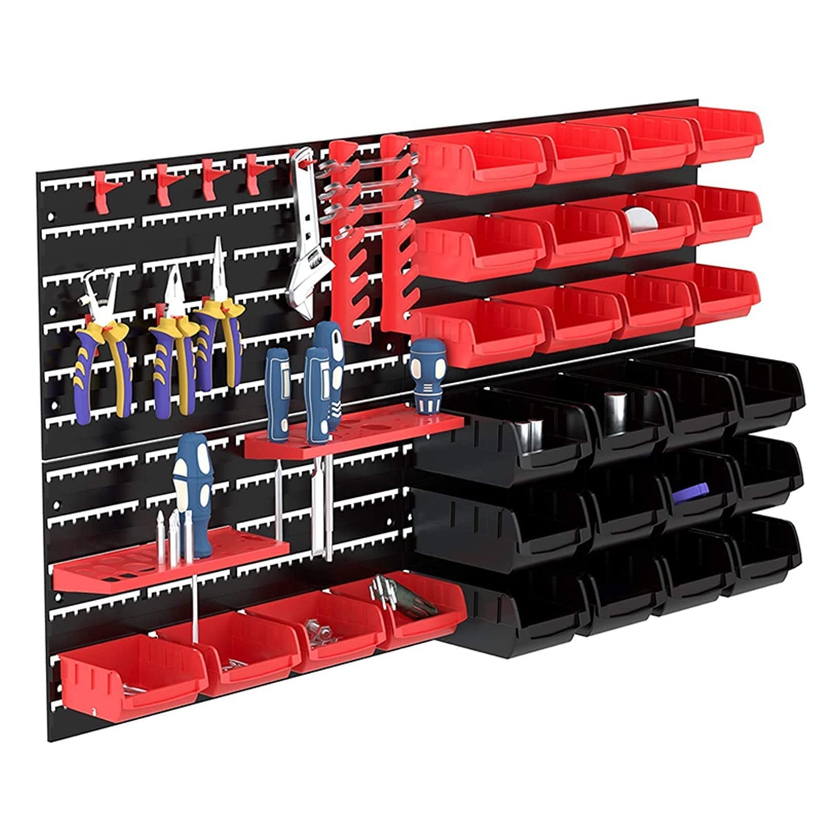 full of happiness Hanging Board Storage Box Pegboard Hook Organizer Wall-Mounted Hardware Tool Parts Garage Workshop Storage Rack Toolbox
