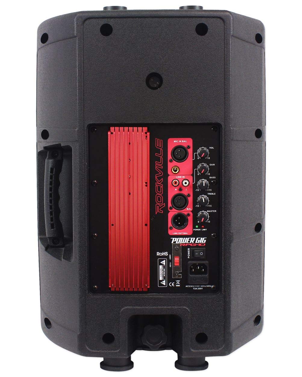 Rockville Pair RPG10 10" 1200w Powered PA/DJ Speakers + 2 Stands + 2 Cables+Bag