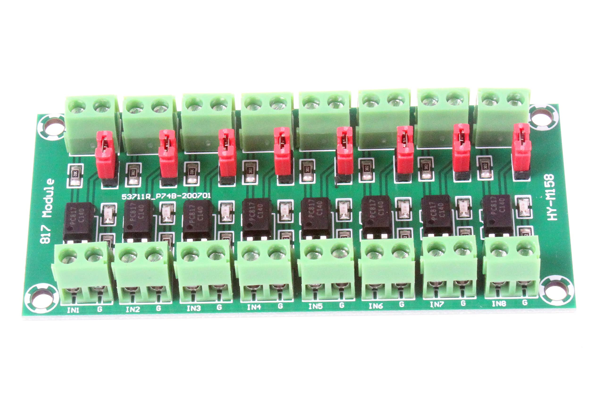 NOYITO PC817 8-Channel Optocoupler Isolation Board Voltage Converter Adapter Module 3.6-30V Driver Photoelectric Isolated Module