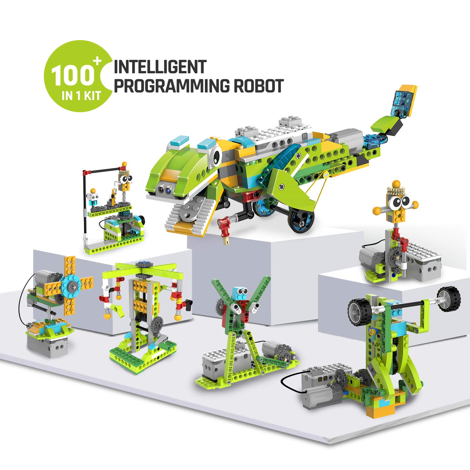 WOOLIKE STEM Robot Building Kits Toys 100+ in 1 Robot Science Kits 378 Pieces DIY Educational Building Blocks for Kids Ages 6+ Years Old Makerzoid