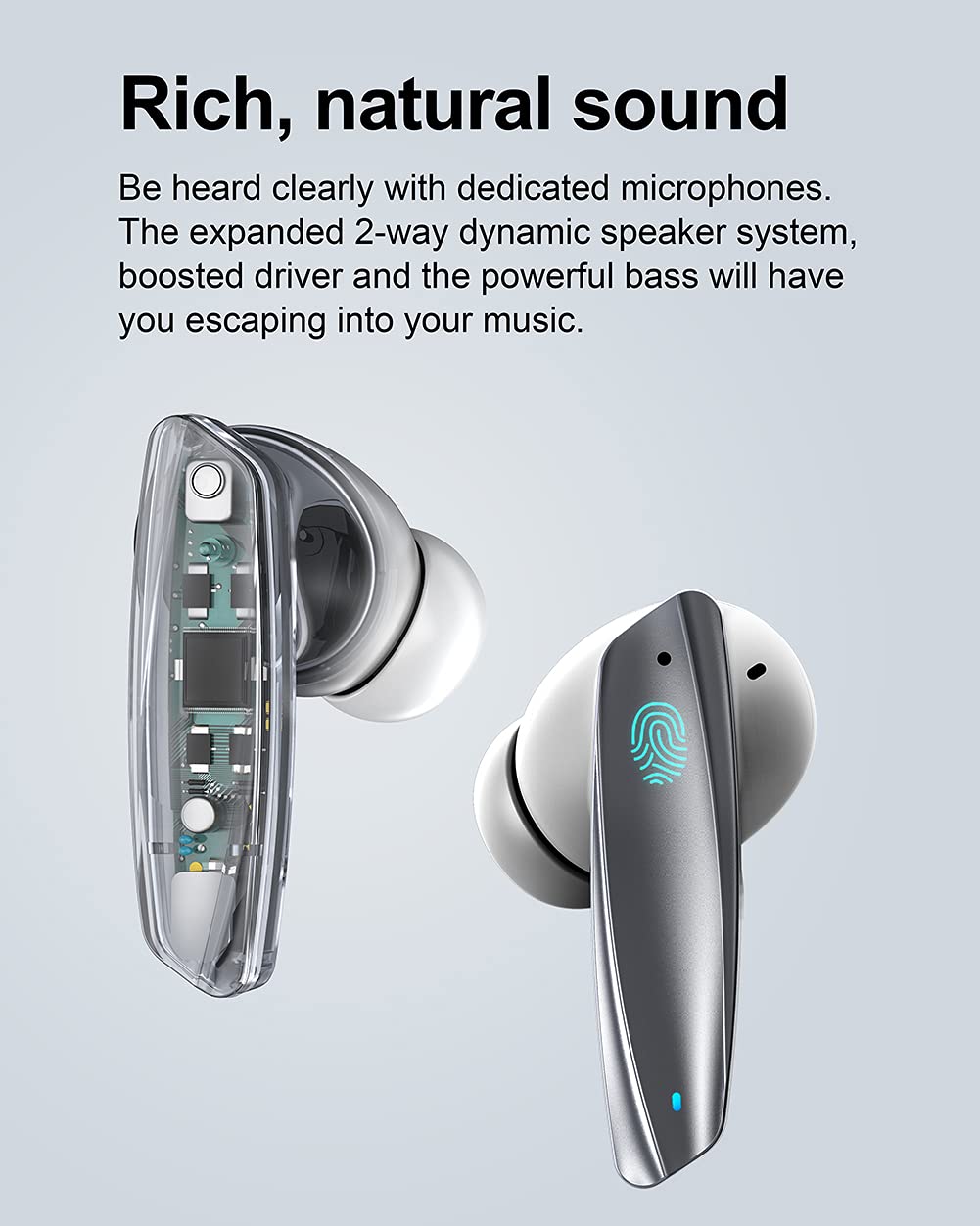 GUANDA TECHNOLOGIES CO., LTTrue Wireless Stereo Bluetooth Earbuds with Charging Case, Bluetooth 5.0 in-Ear Stereo Headphones, Built-in Mic, Premium Sound Earphones, Deep Bass, HiFi Audio, Sports White