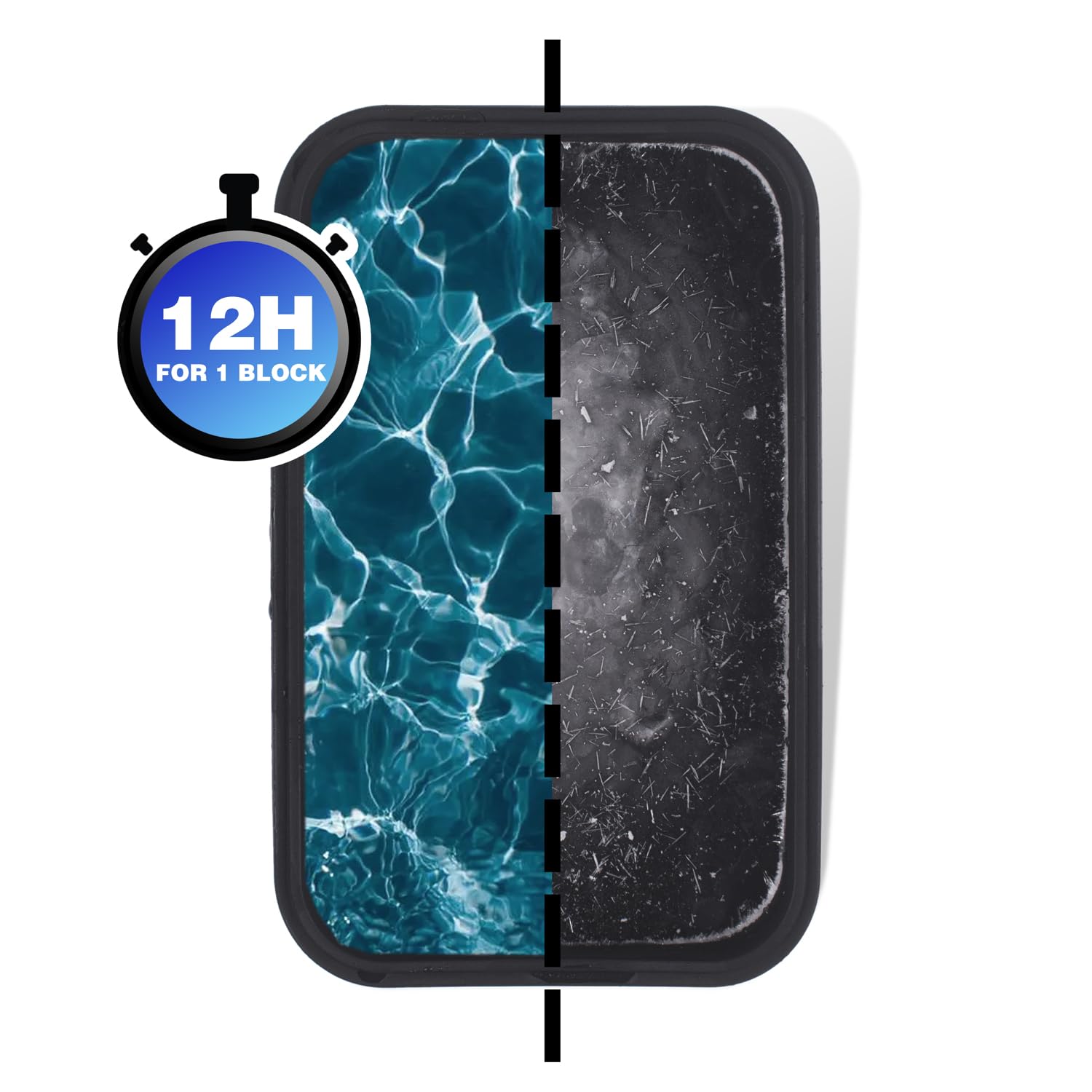 Extra Large Ice Block Mold for Ice Bath Cold Plunge Accessories, 4 Pack for 10LB Ice, Stackable Water Chiller Ice Tray Ice Cube Molds with Lids, Silicone Collapsible Food Storage Containers, Black