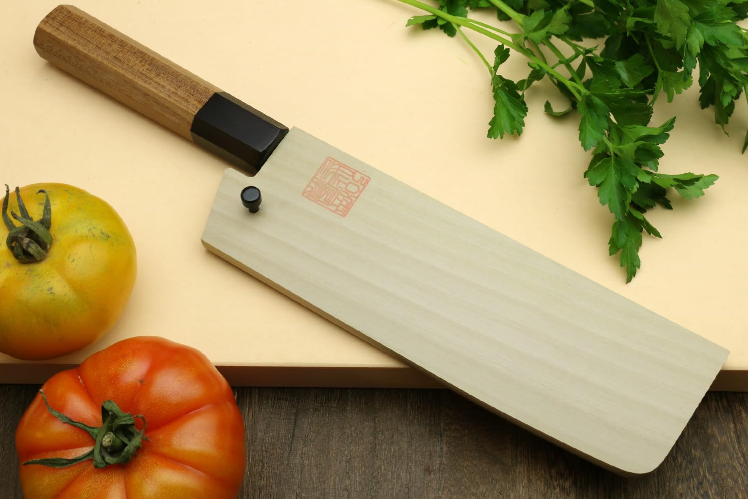Yoshihiro VG10 46 Layers Hammered Damascus Nakiri Japanese Vegetable Knife 6.5'' (165mm) Ambrosia Handle