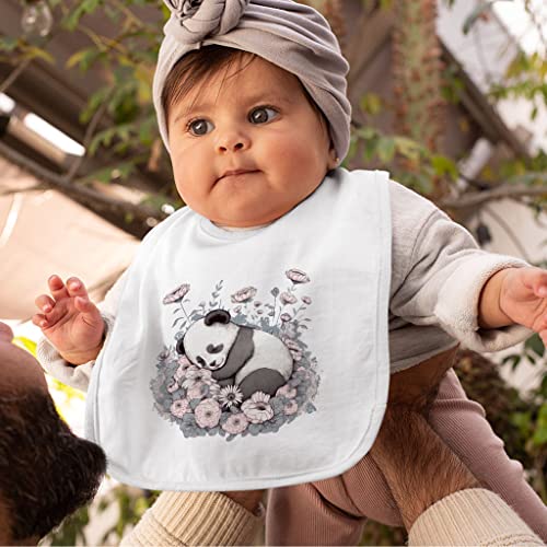 Funny Panda Baby Bibs - Flower Baby Feeding Bibs - Panda Bibs for Eating