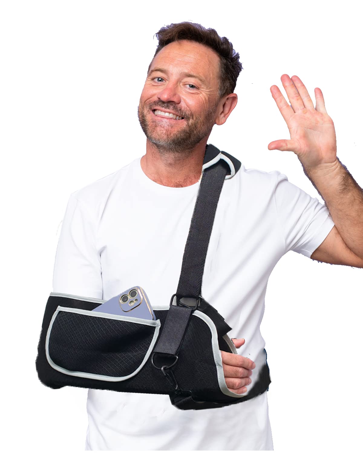 DouHeal Kids Arm Sling, Double Fixed Design, Built-in ABS Arm Support, Comfort, Adjustable, Left & Right Arm Sling for Shoulder, Elbow, Wrist Injury, Children(Boys & Girls)