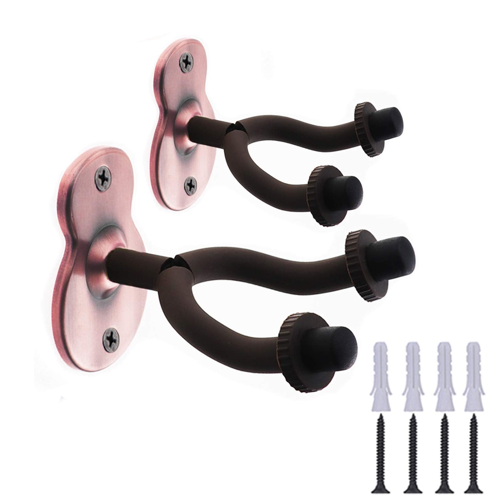 WOTLLA Guitar Wall Mount, Guitar Hanger Alloy Steel Guitar Wall Hangers for Acoustic Electric Guitar Banjo Bass Guitar, Gift for Guitar Players 2 Pcs