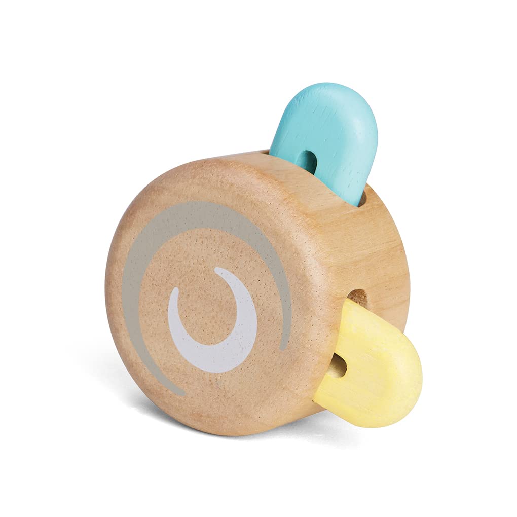 PlanToys Wooden Peek-a-Boo Roller Early Learning and Development Baby Toy (5252) | Pastel Color Collection | Sustainably Made from Rubberwood and Non-Toxic Paints and Dyes