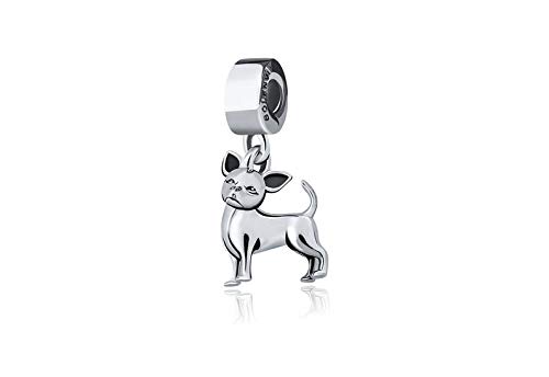 Chihuahua Mexican Dog 925 Sterling Silver Dangle Pendant X Charm Bead For Pandora & Similar Charm Bracelets or Necklaces