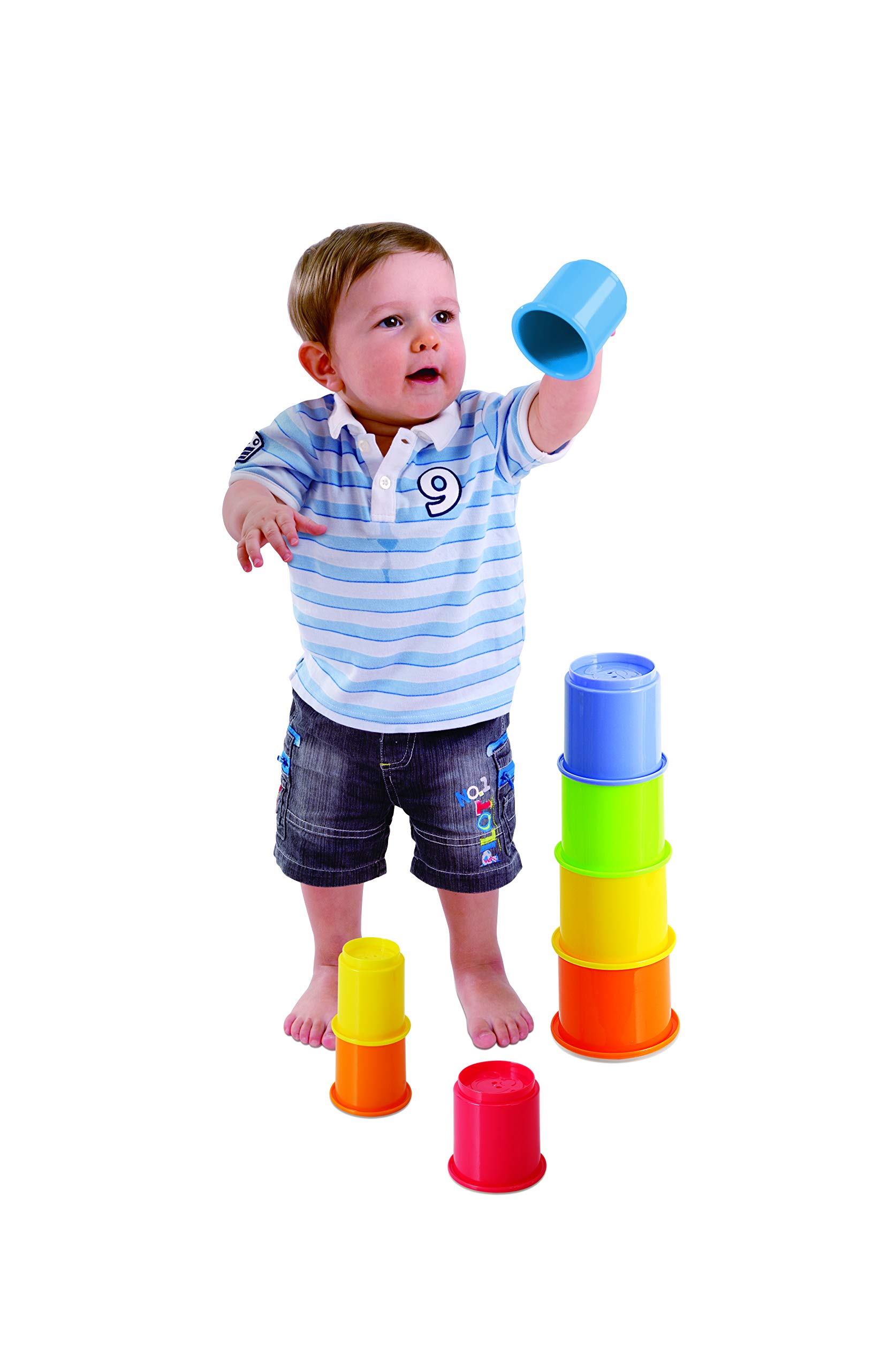 Play My First Year Rainbow Stacking Cups Baby Toys Educational Toddler Toys Top Blocks Game Kit BPA Free Toys for 1 2 3 4-5 Year Old Girls Boys, Black (2396)