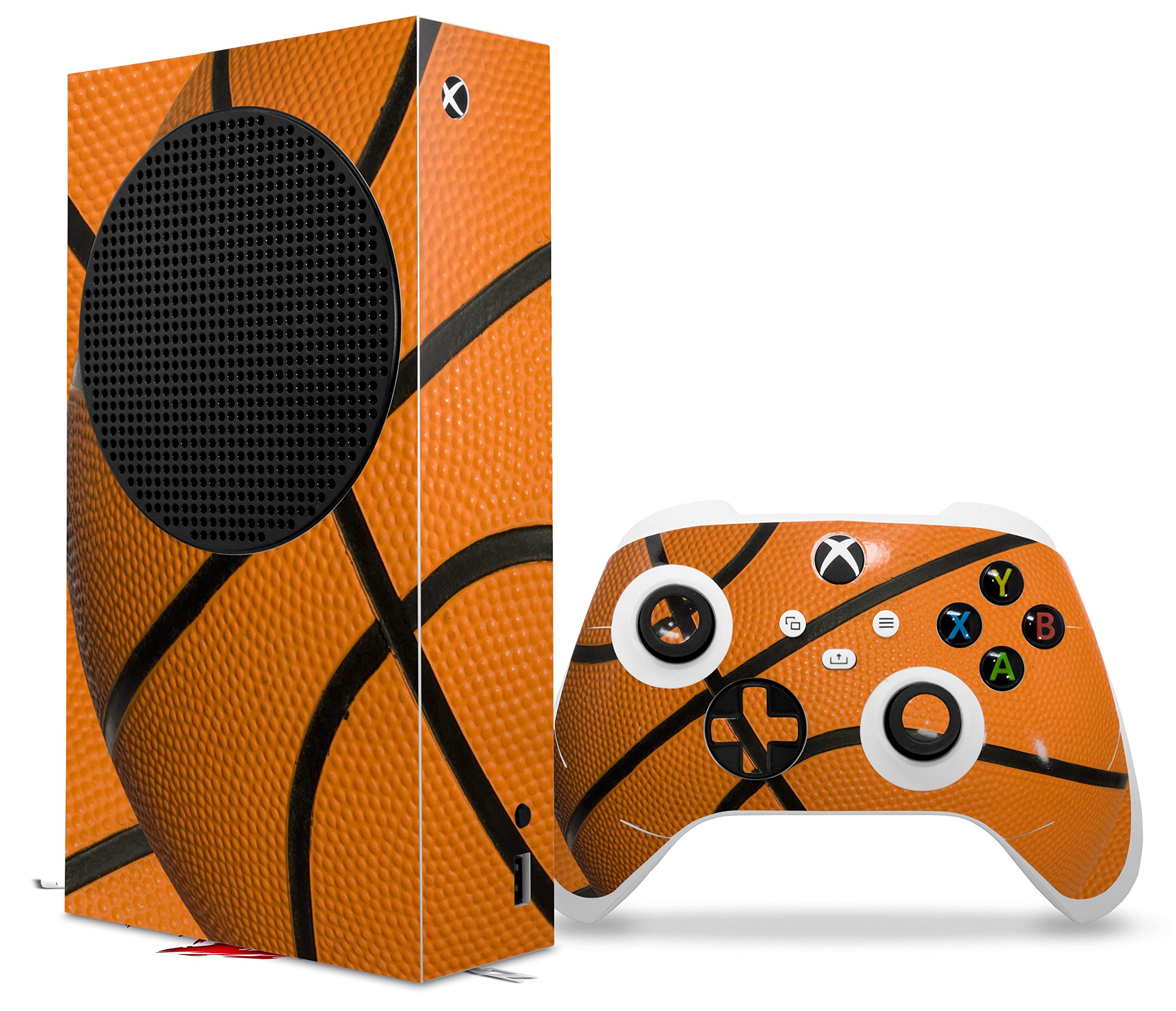 WraptorSkinz Skin Decal Vinyl Wrap compatible with the XBOX Series S Console and Controller Basketball (GAMING CONSOLE NOT INCLUDED)