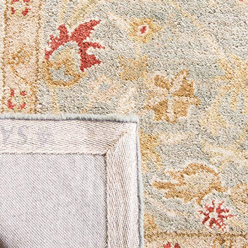 SAFAVIEH Antiquity Collection 3' x 5' Grey Blue / Beige AT822A Handmade Traditional Oriental Premium Wool Area Rug