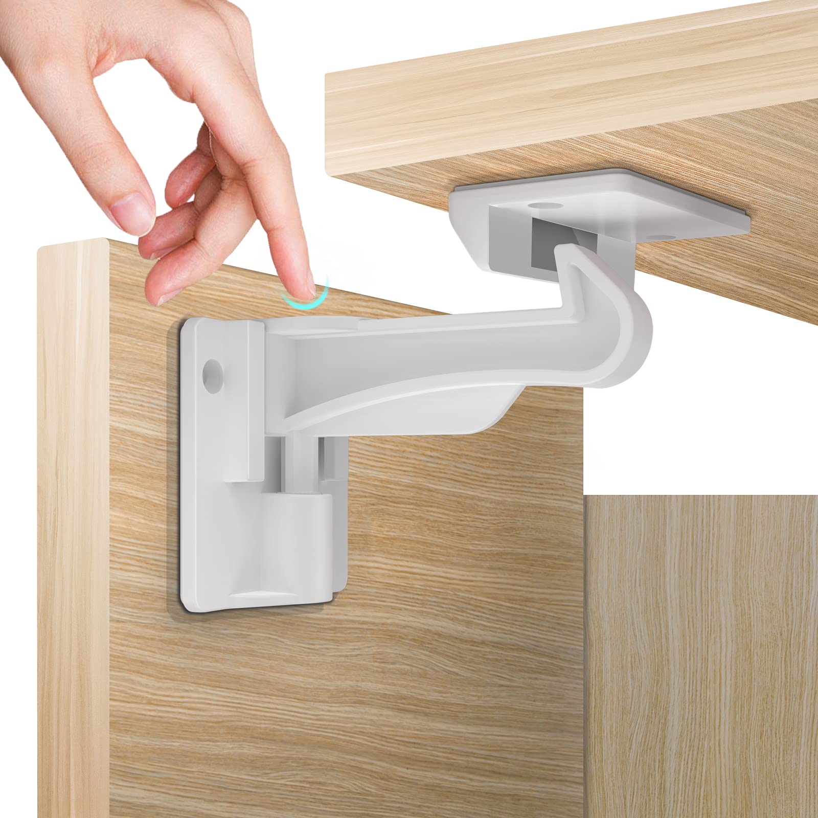 Child Proof Cabinet Locks Safety(10 Pack) - 3rd Generation Baby Proofing Locks Easy Install No Drilling or Keys, Works with Cabinets Cupboards Drawers Kitchen, Child Safety Cabinet Latches for Babies