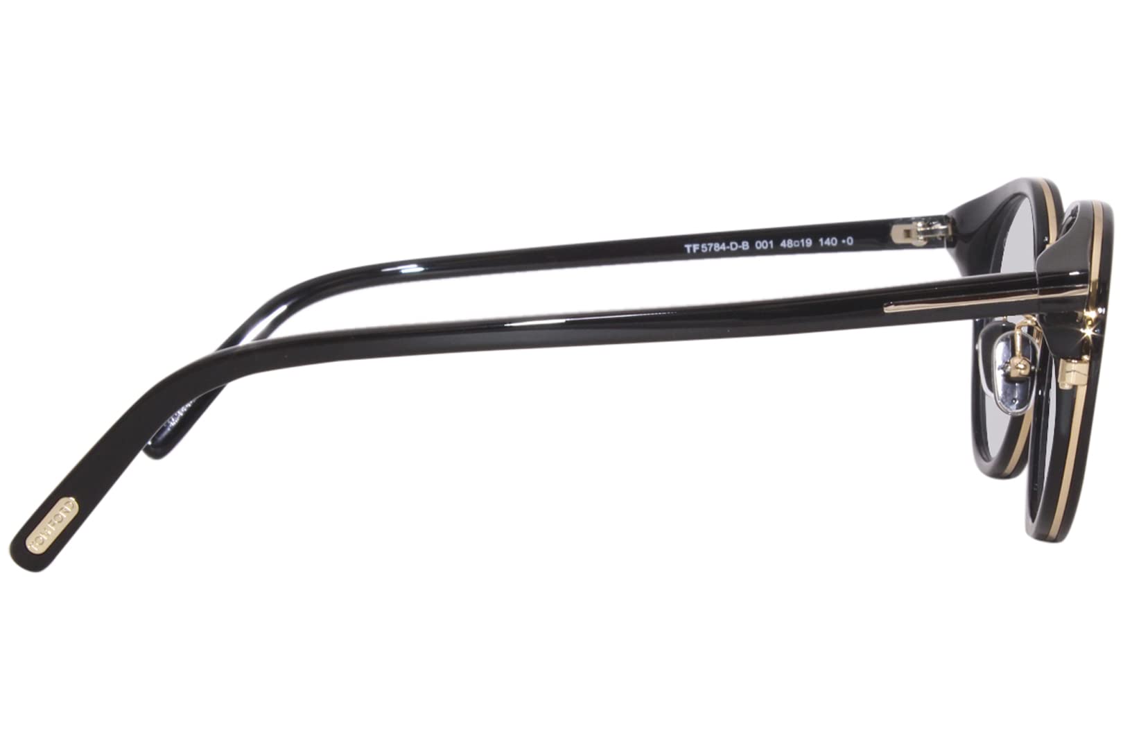 Eyeglasses Tom Ford FT 5784 -D-B Asian fit 001 Shiny Black,"t" Logo/Blue Bloc