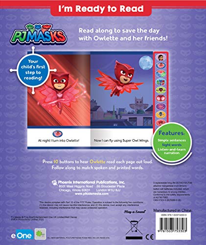 PJ Masks - I'm Ready to Read with Owlette Sound Book PI Kids