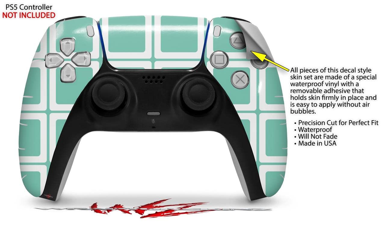 WraptorSkinz Skin Wrap compatible with Sony PS5 DualSense Controller Squared Seafoam Green (CONTROLLER NOT INCLUDED)