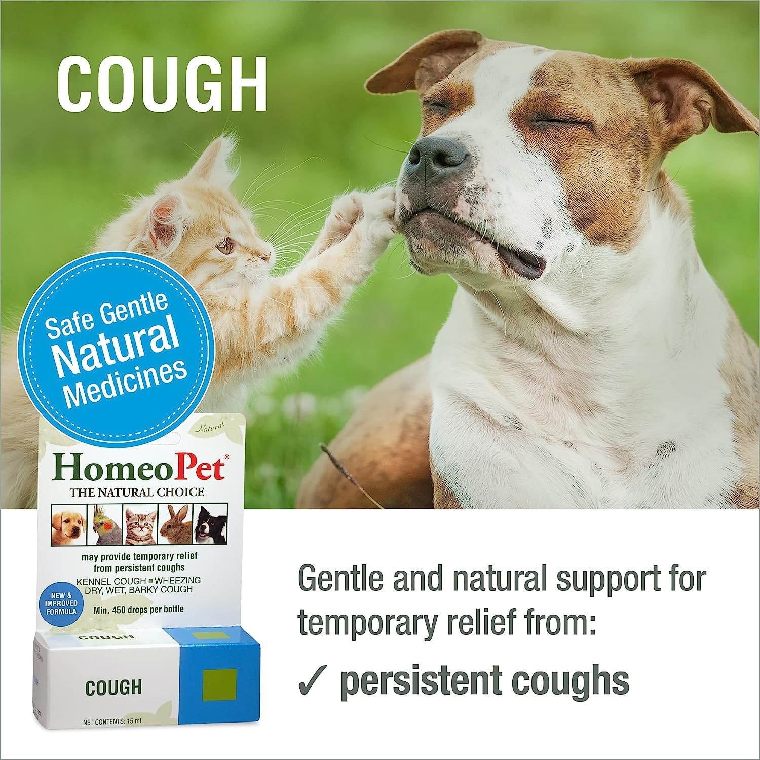 HomeoPet 2 Pack of Cough, 15 milliliters each, Homeopathic Remedy for Pets' Coughs and Colds