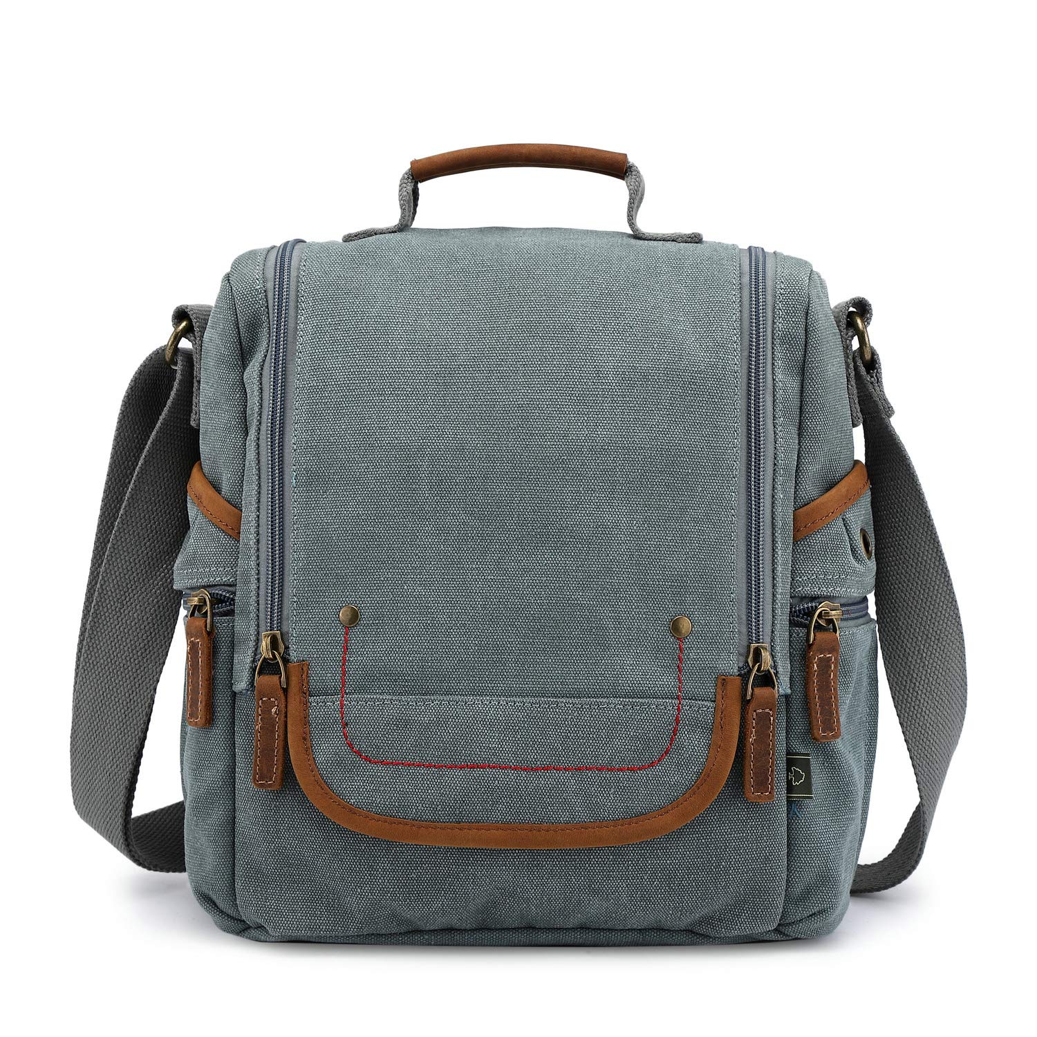 The Same Direction TSD Brand Crossbody Travel Purse Canvas Messenger Bag for Work Vintage Satchel Travel Bags for Business (Teal)