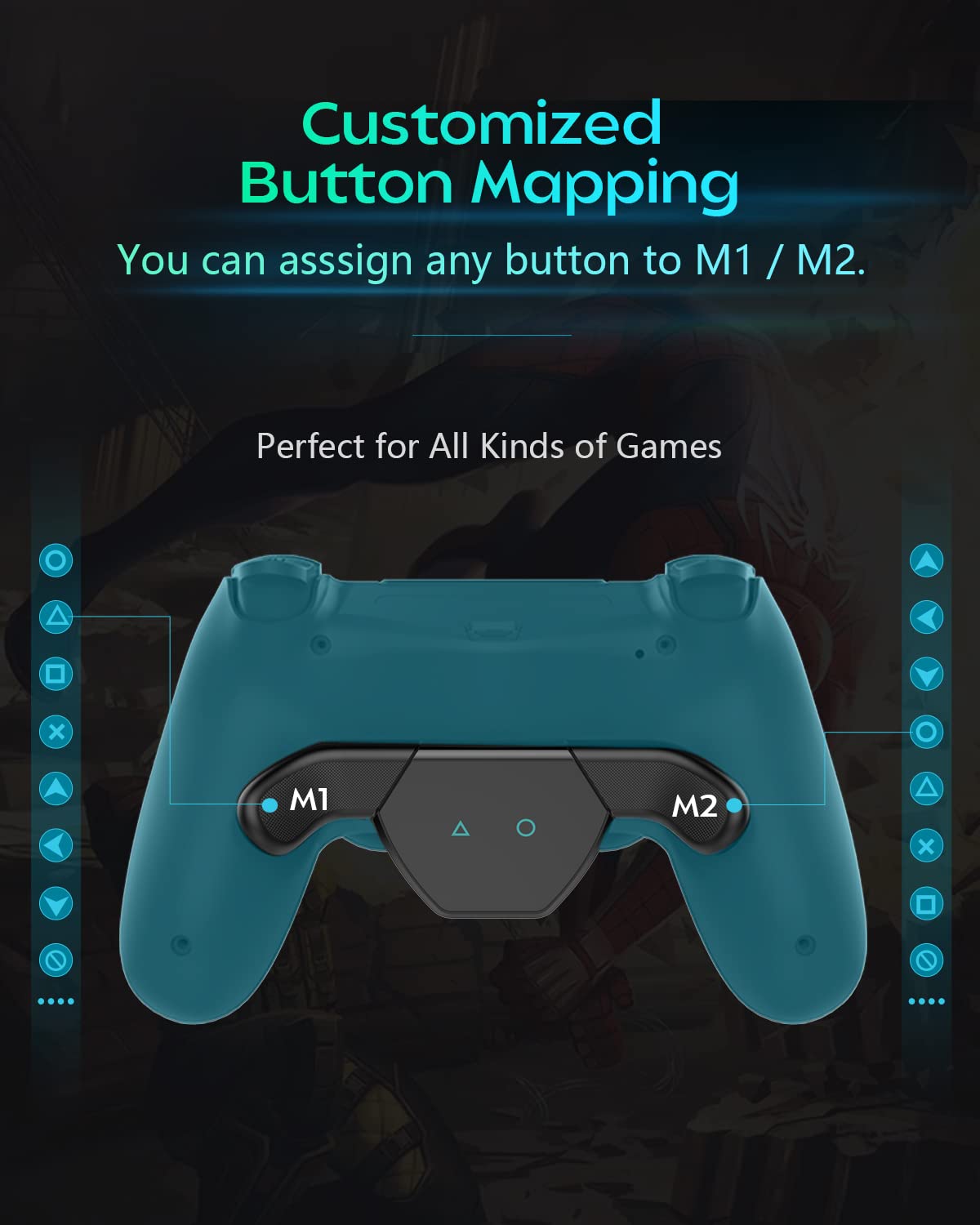 Controller Paddles, AOLION Back Button Attachment with 2 Replaceable Buttons and Front OLED Screen Strike Pack PS4, PS4 Controller Accessories