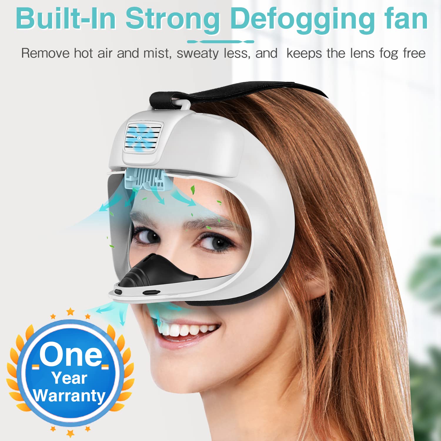 Face Cover Pad for Oculus Quest 2 - VR Facial Interface Defogging Cooling Fan Leather Cushion Silicone Padding Air Circulation Relieve Fogging Hot Air