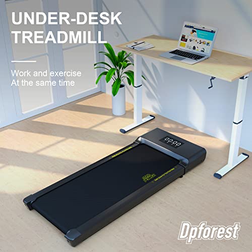 Dpforest Walking Pad, Under Desk Treadmill for WFH, Walking and Jogging, Portable Treadmill with Remote Control, Quiet and Powerful, Installation-Free, Foldable, Wheeled